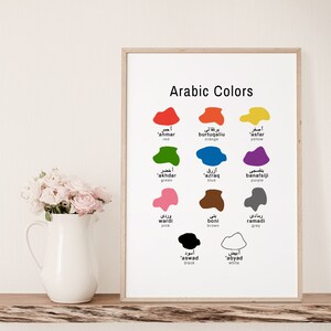 Arabic Colors, Arabic Wall Art, Kids Wall Art, Digital Download, Kids ...
