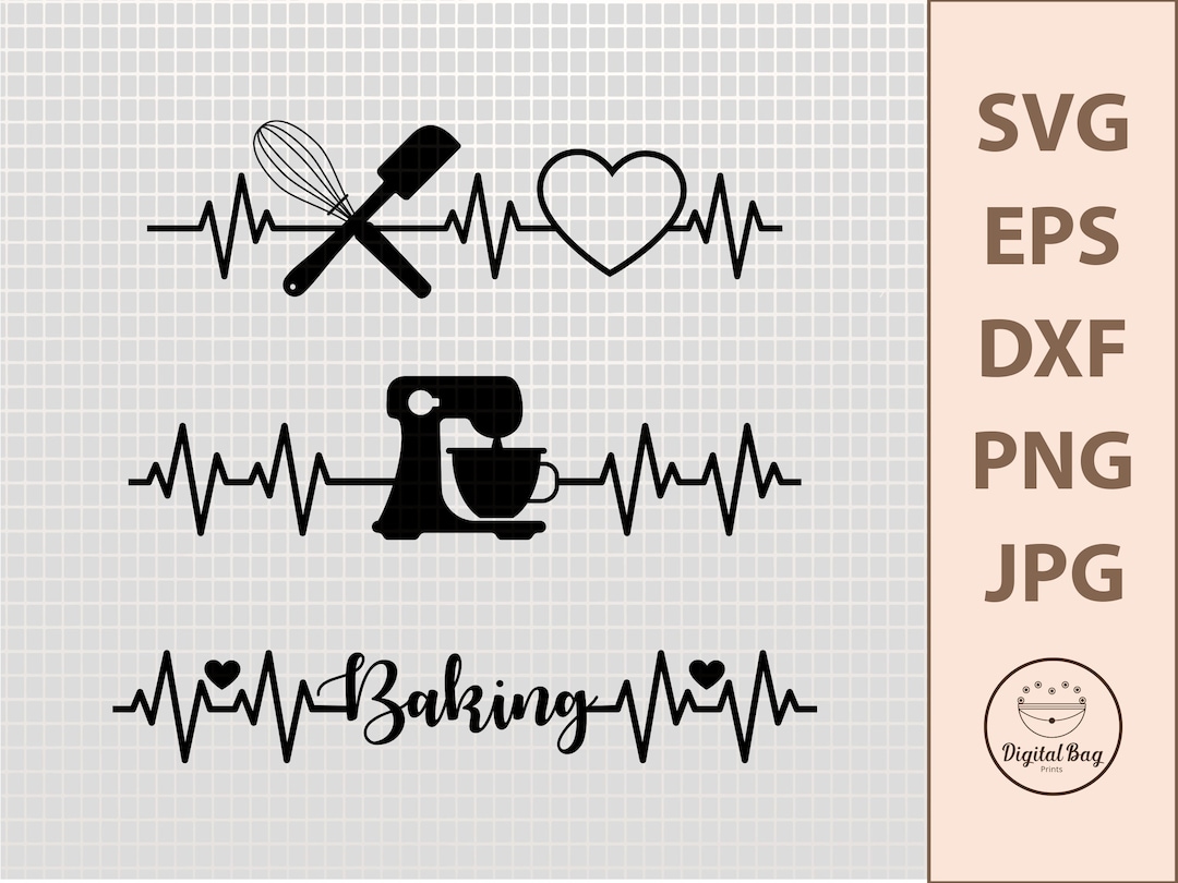 Baking Heartbeat SVG Clipart: Kitchen Chef Design (digital Download) - Etsy