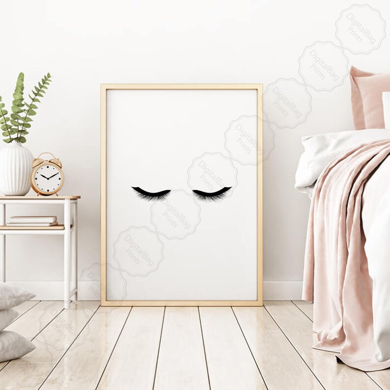 Eyelash Print Eyelash Poster Digital Download Lashes Wall | Etsy