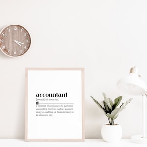 Accountant Wall Art, Accountant Definition, Digital Download ...