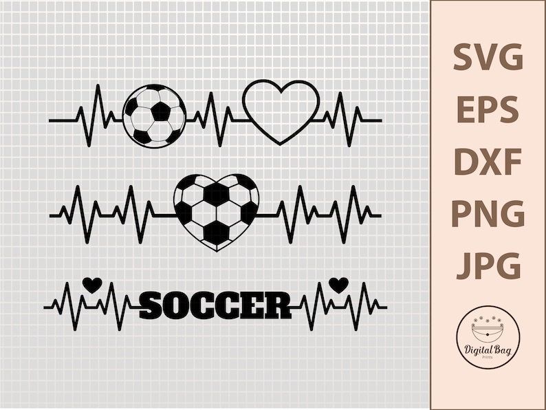 Soccer Heartbeat SVG: Sport Shirt Design (digital Download) - Etsy