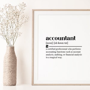 Accountant Wall Art, Accountant Definition, Digital Download ...