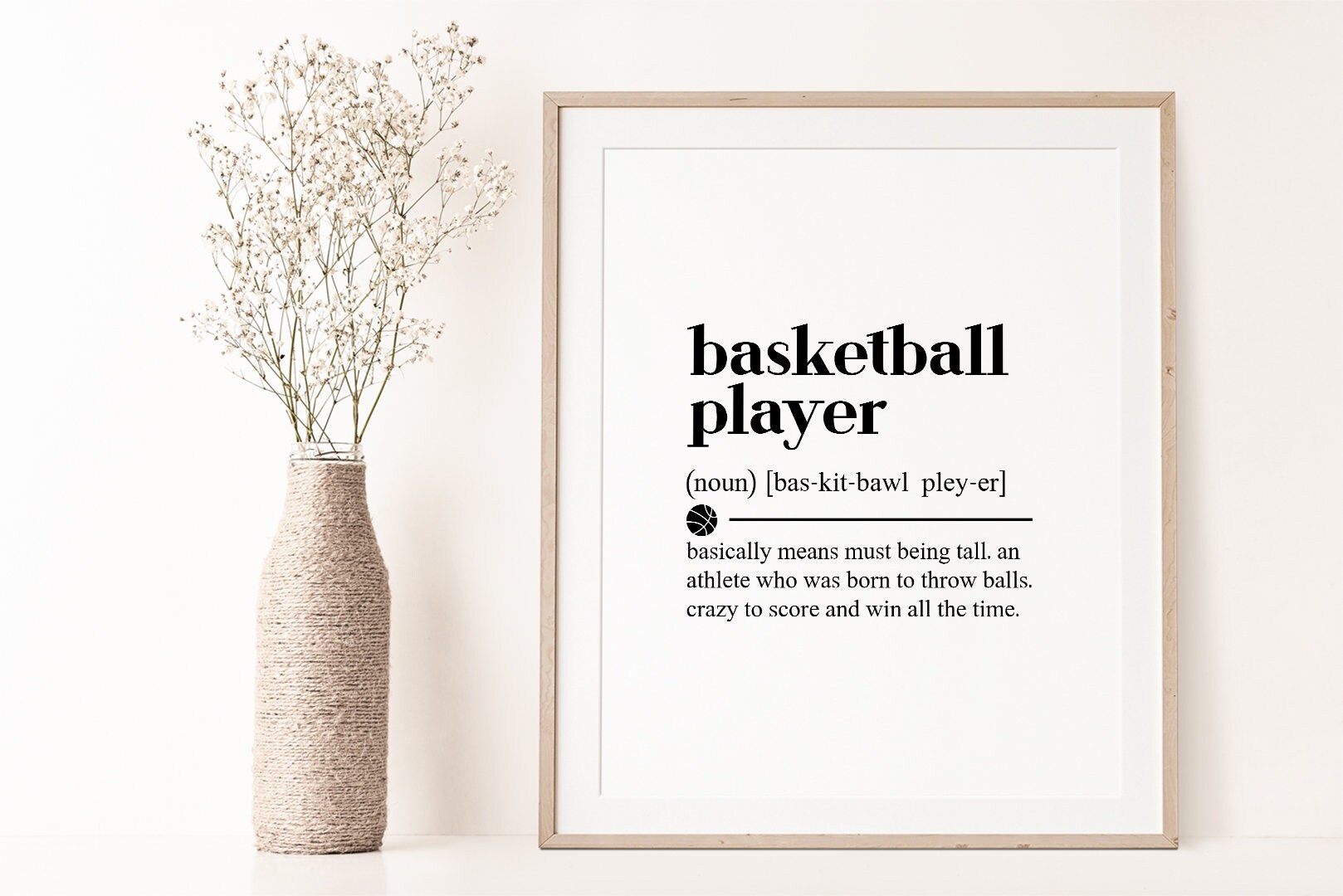 Basketball Wall Art Basketball Player Definition Digital - Etsy