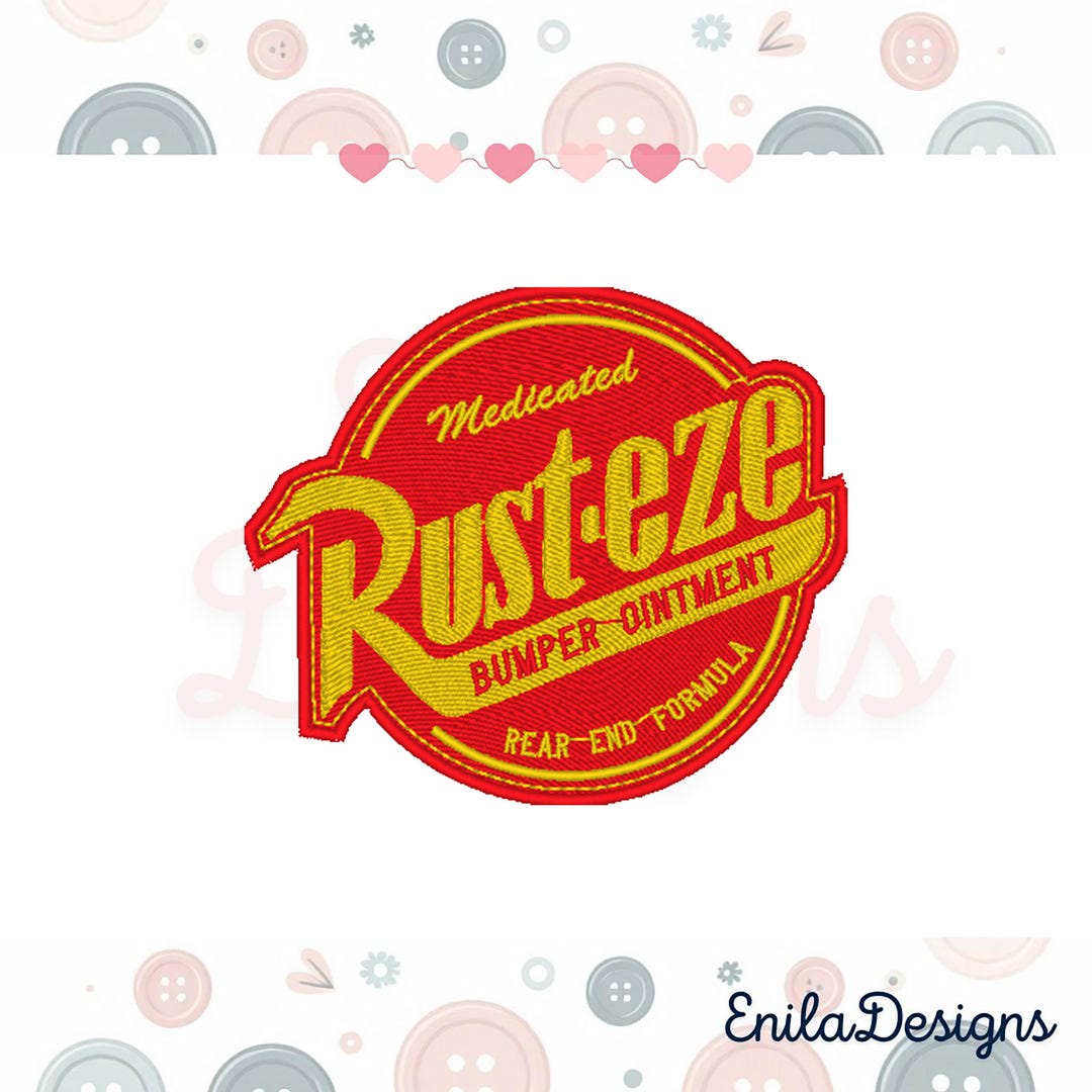 Rust Eze Cars Racing Inspired Embroidery File Design - 4 Sizes - Etsy