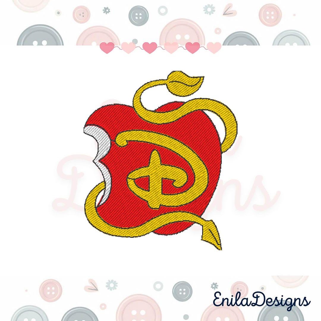 Icon Descendants Inspired Machine Embroidery File Designs - 4 Sizes - Etsy