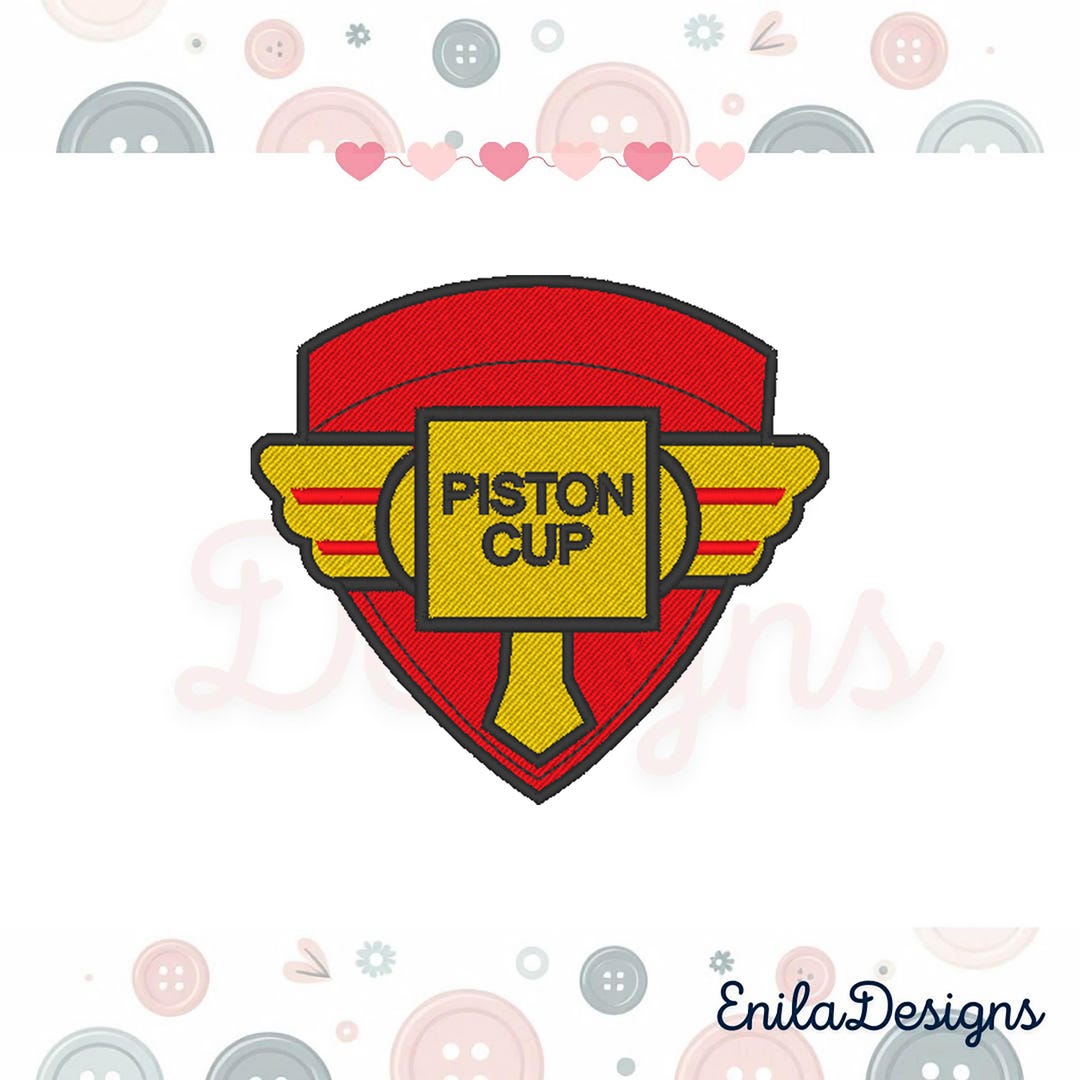 Embroidery Design Piston Cup Cars Racing Inspired - 4 Sizes - Etsy