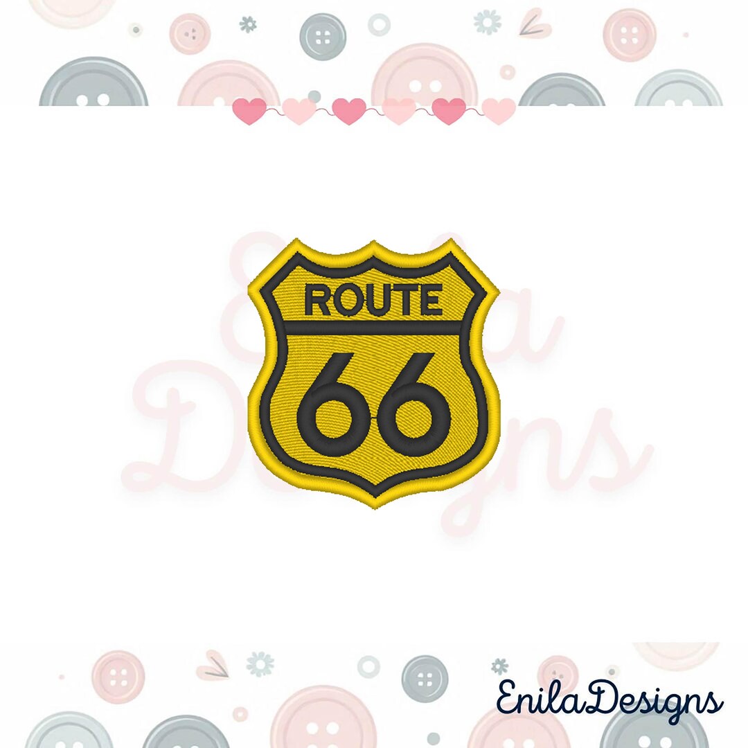 Route 66 Cars Racing Inspired Embroidery File Design - 4 Sizes - Etsy