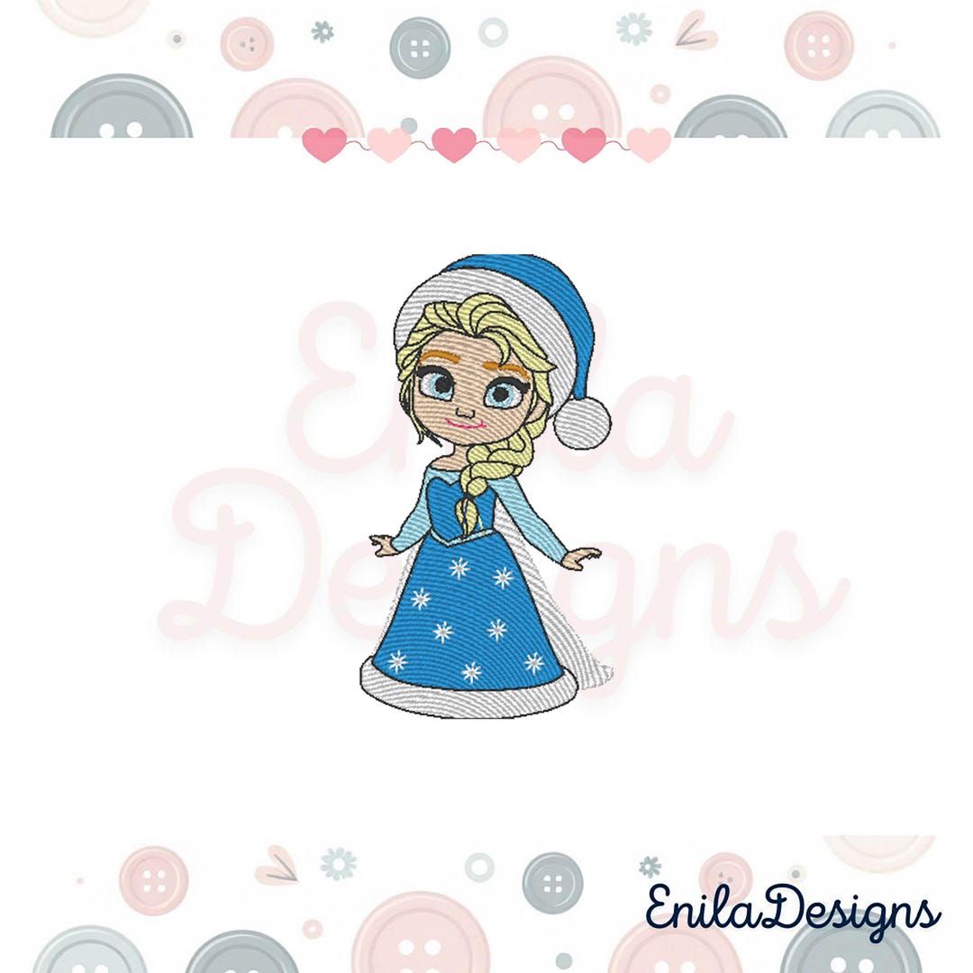 Christmas Elsa Frozen Machine Embroidery File Design - 4 Sizes - Etsy