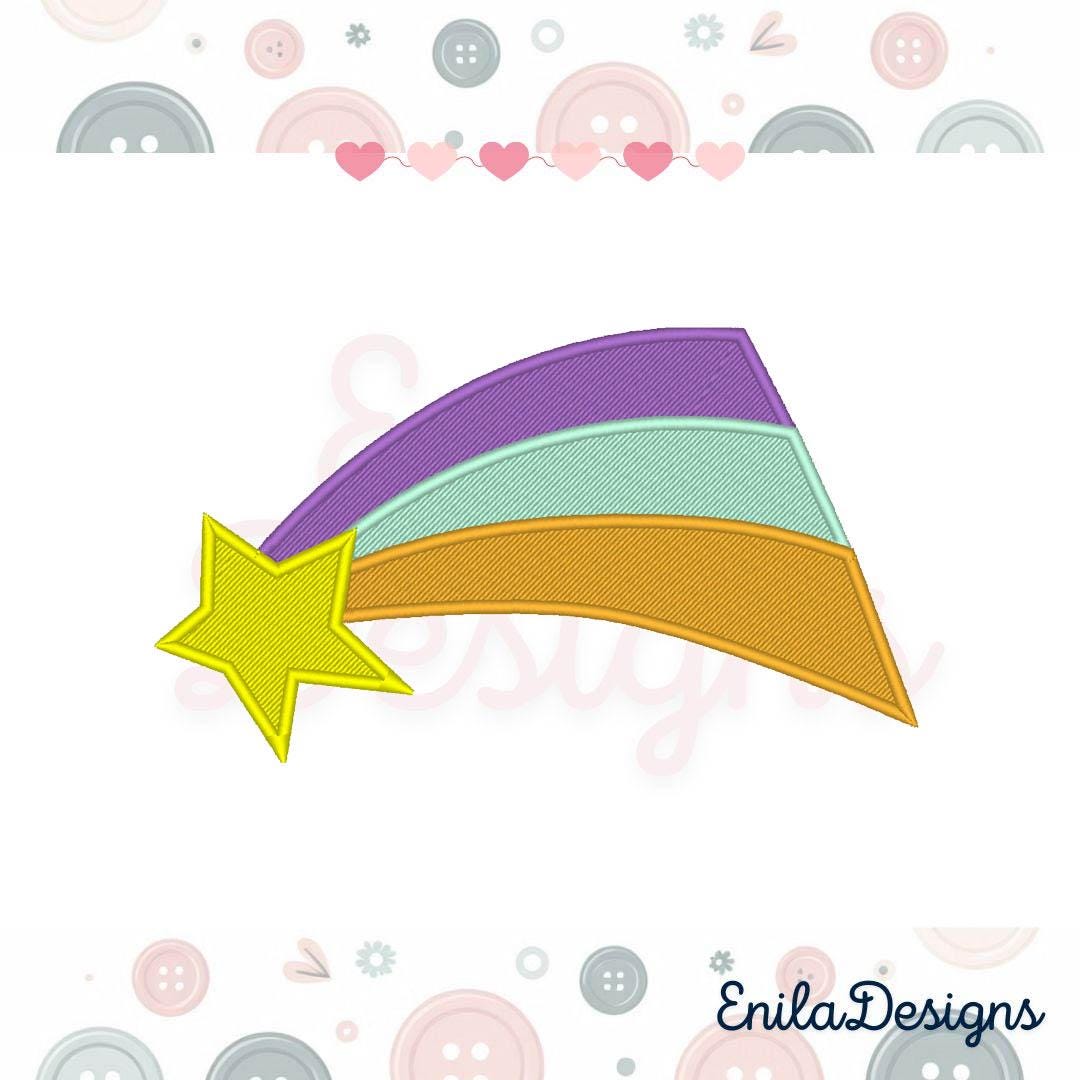 Shooting Star Machine Embroidery Design - 3 Sizes - 4x4 - 5x7 - 6x10 - Etsy