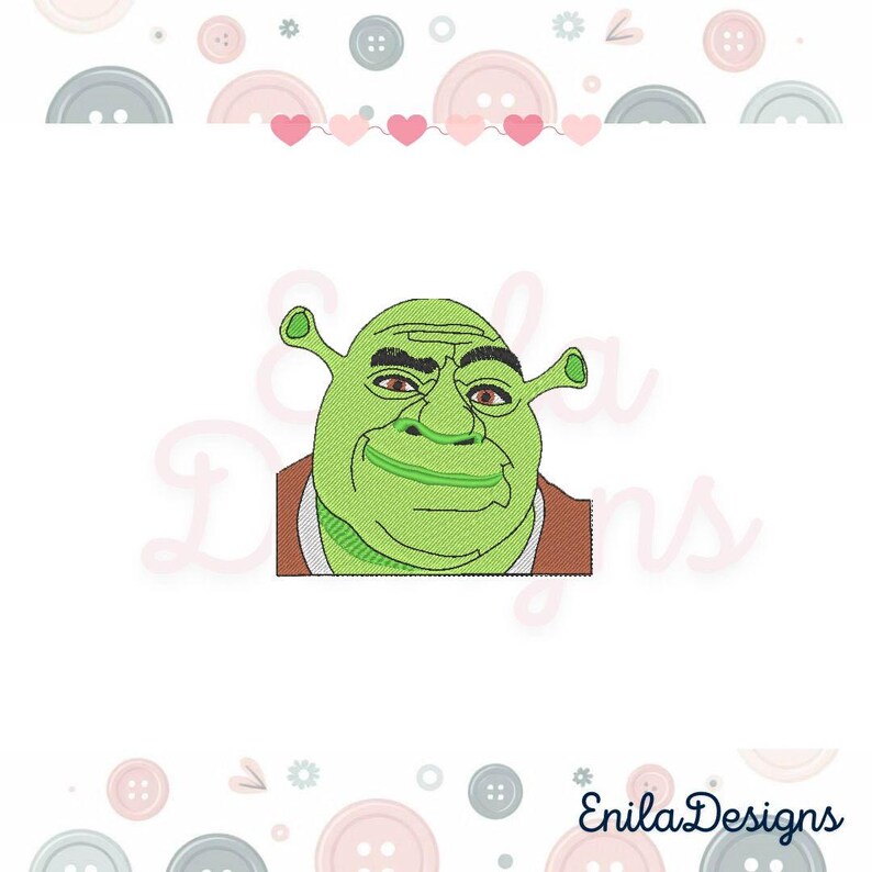 Shrek Machine Embroidery File Design - Etsy