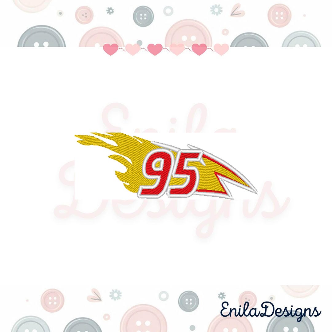 Lightning 95 Cars Racing - Cars Inspired Embroidery File Design - 4 ...