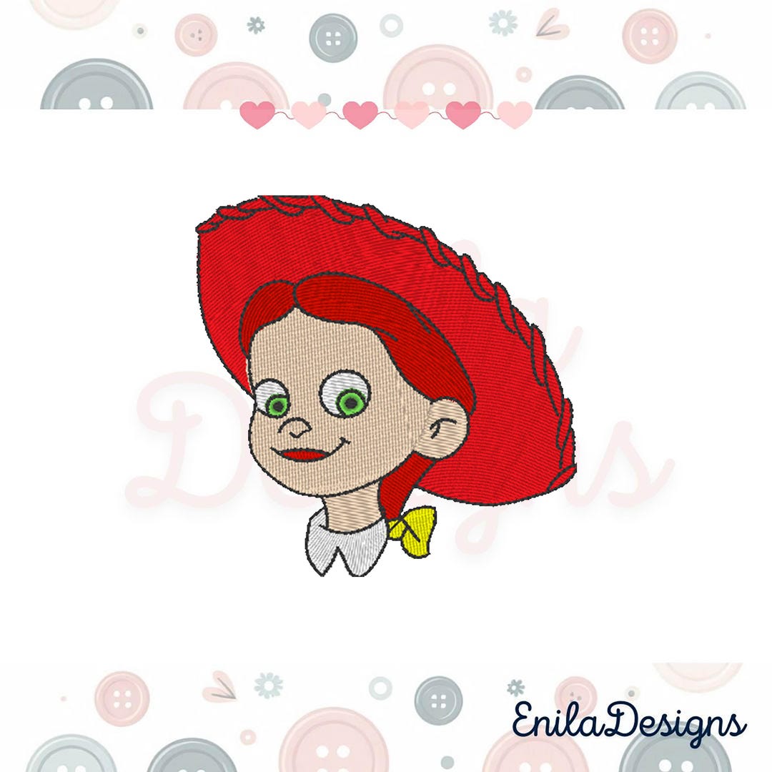 Toy Story Inspired Jessie Face Embroidery File Design - 4x4 - Etsy
