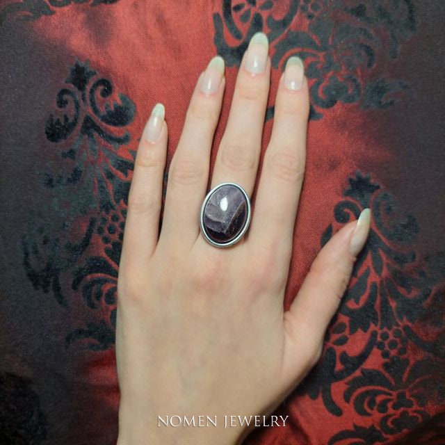 Adjustable Ring With Natural Big Oval Cabochons - Etsy