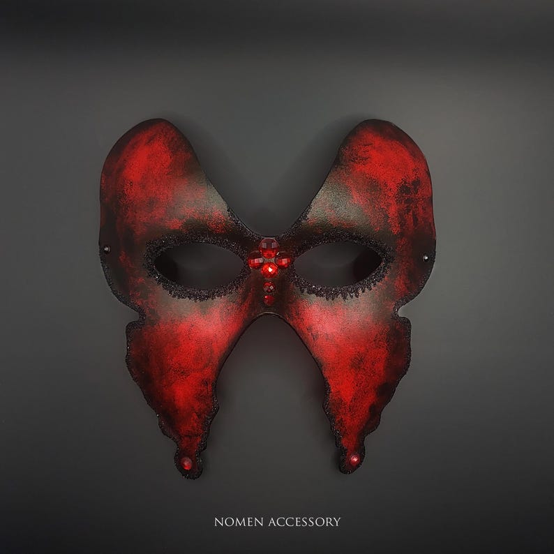 Red and Black Butterfly Carnival Mask - Etsy