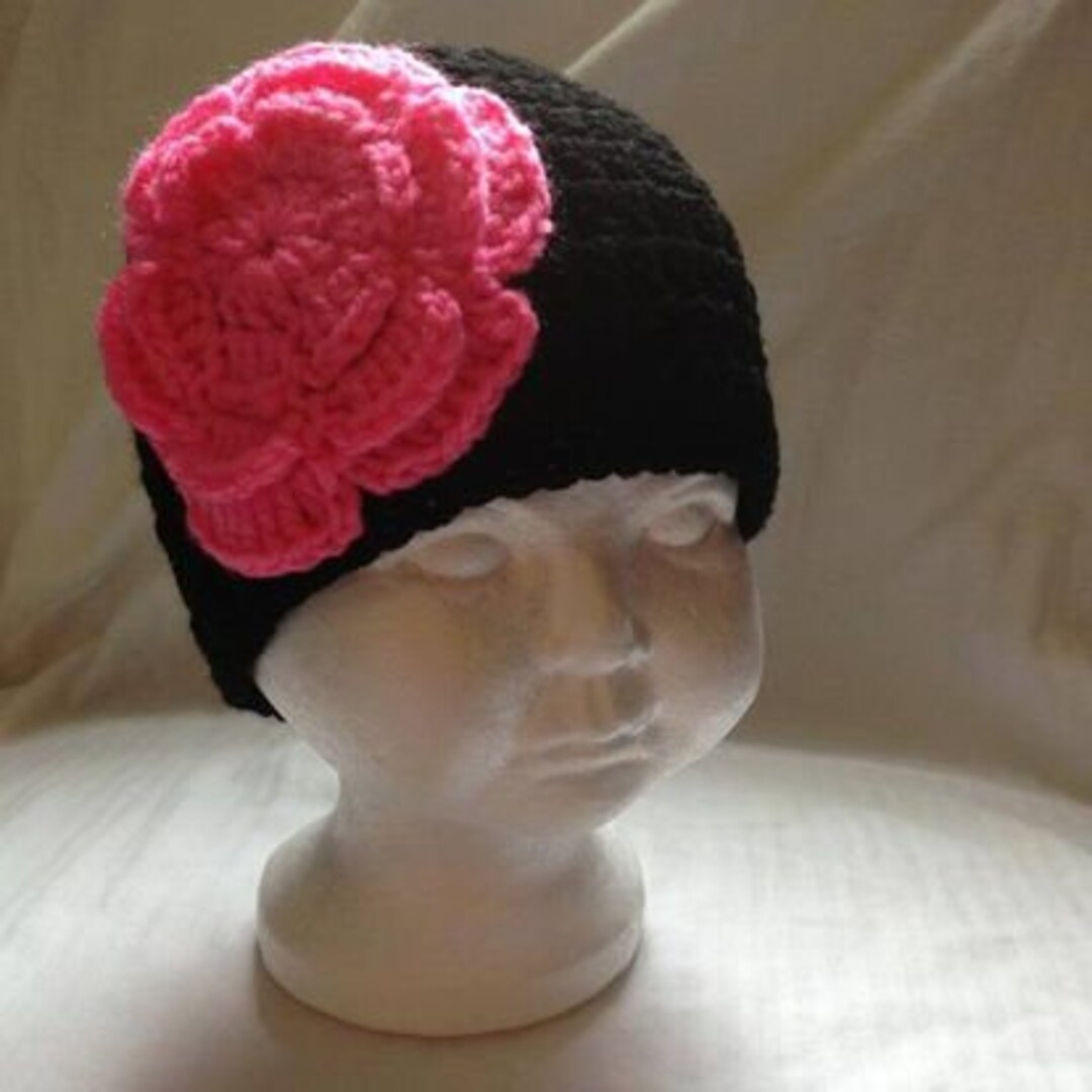Crochet Flower Beenie Hats - Etsy