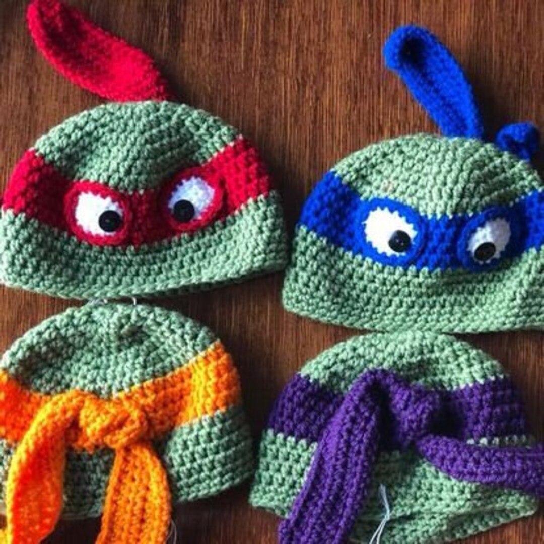 Turtle Hats With Various Colors (red, Blue, Purple, Orange) - Etsy