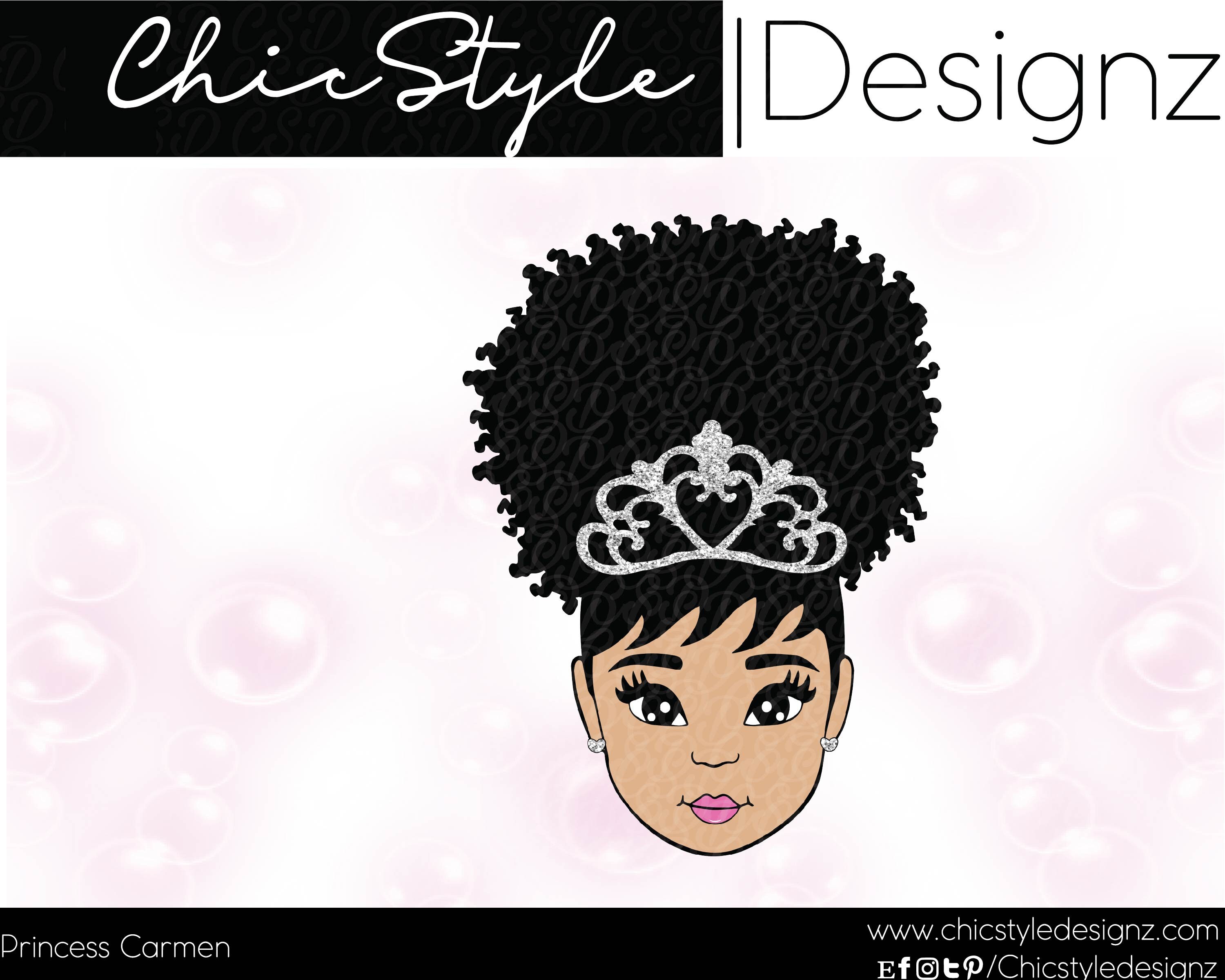 princess black woman African American svg Afro Puffs SVG black women ...