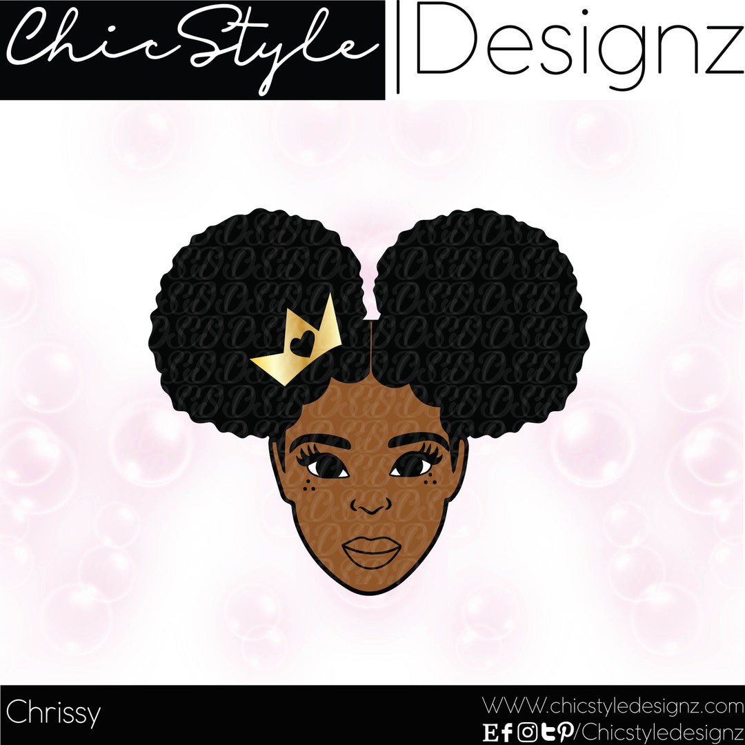 Chrissy-afrocentric Svg Cutting File Natural Hair Svg - Etsy