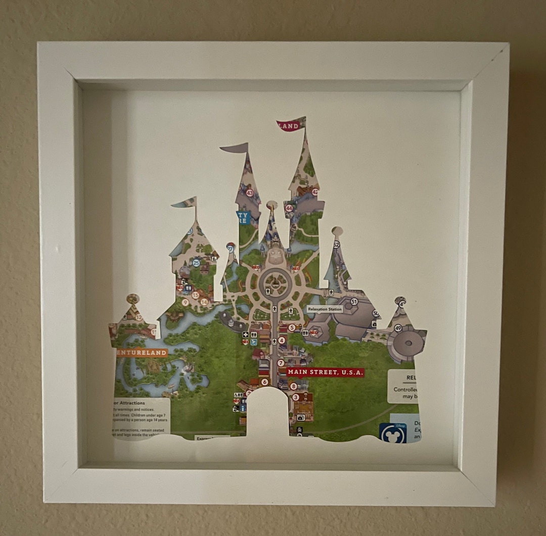 Magic Kingdom Cinderellas Castle Map Wall Art - Etsy
