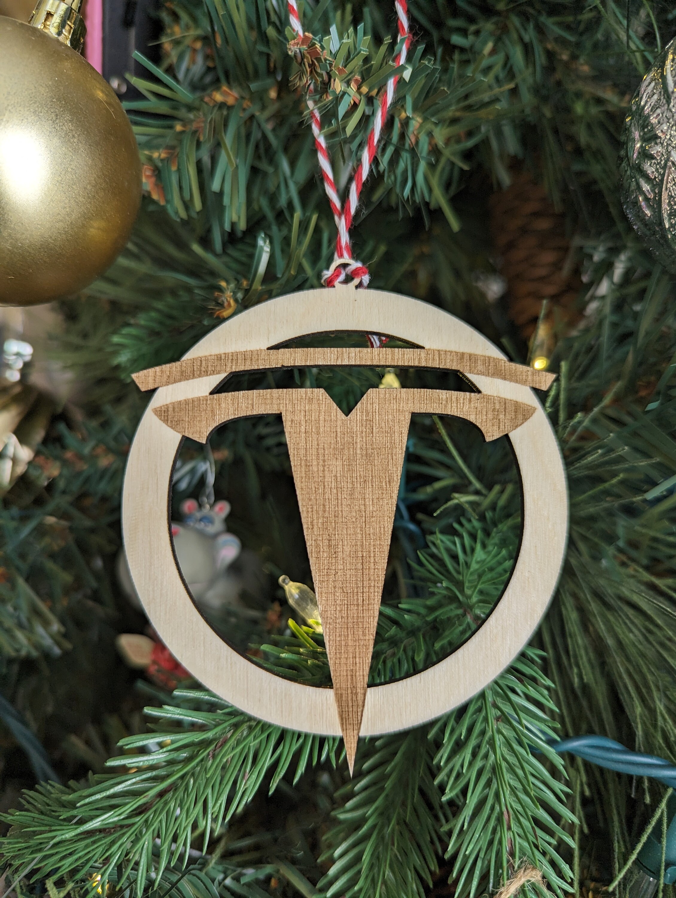 Tesla Emblem Christmas Ornament - Etsy