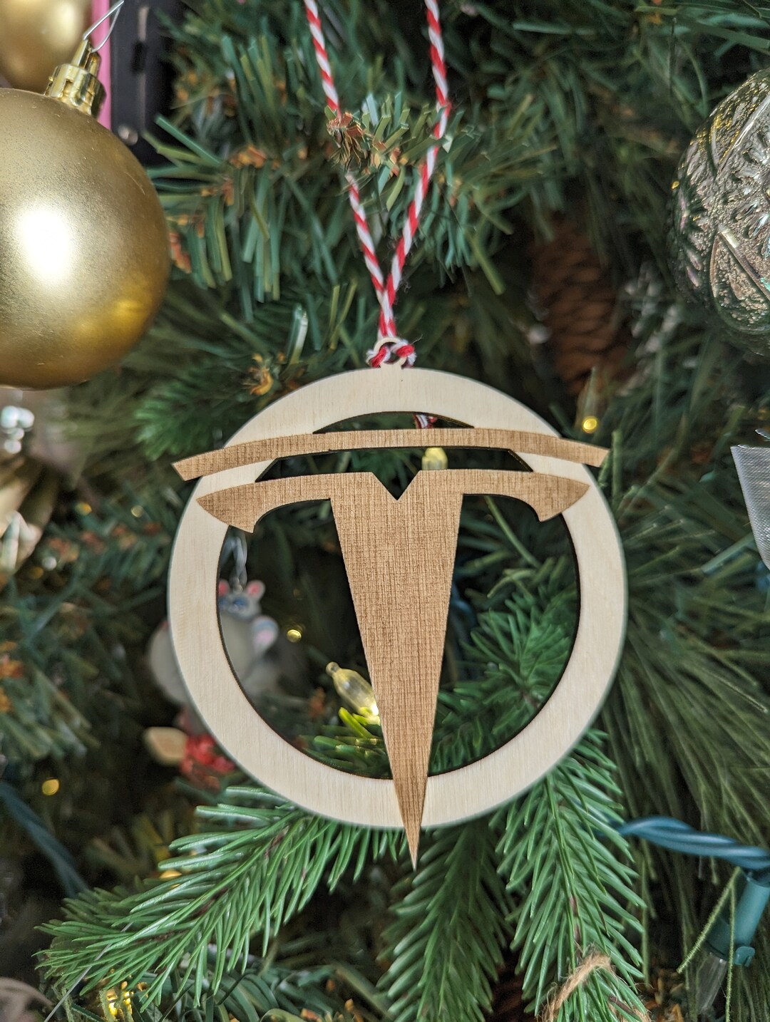 Tesla Emblem Christmas Ornament - Etsy