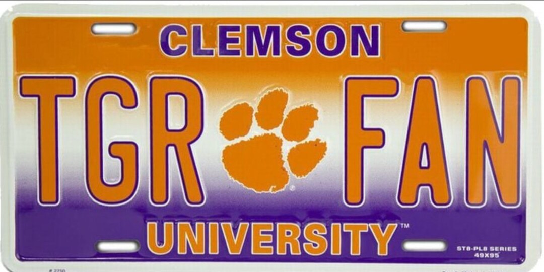 Clemson University Tiger Fan on A 12”x 6” License Plate or Wall Sign ...