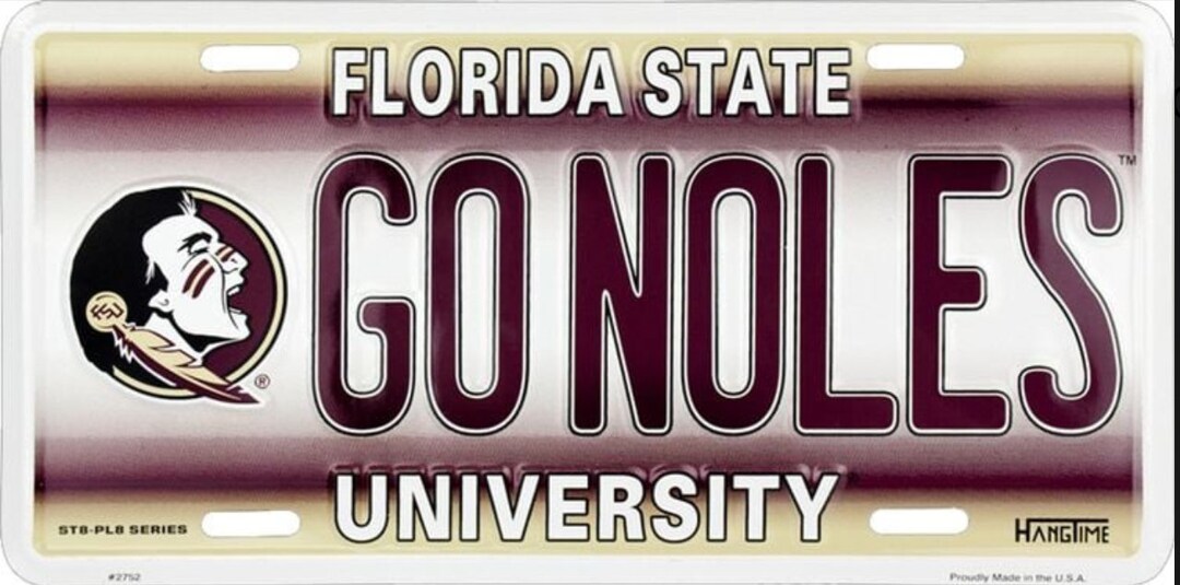 Florida State,go Noles on A 12”x 6” License Plate or Wall Sign. Great ...