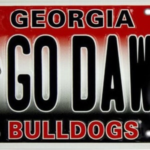 Georgia Bulldogs,go Dawgs on A 12”x 6” License Plate or Wall Sign ...