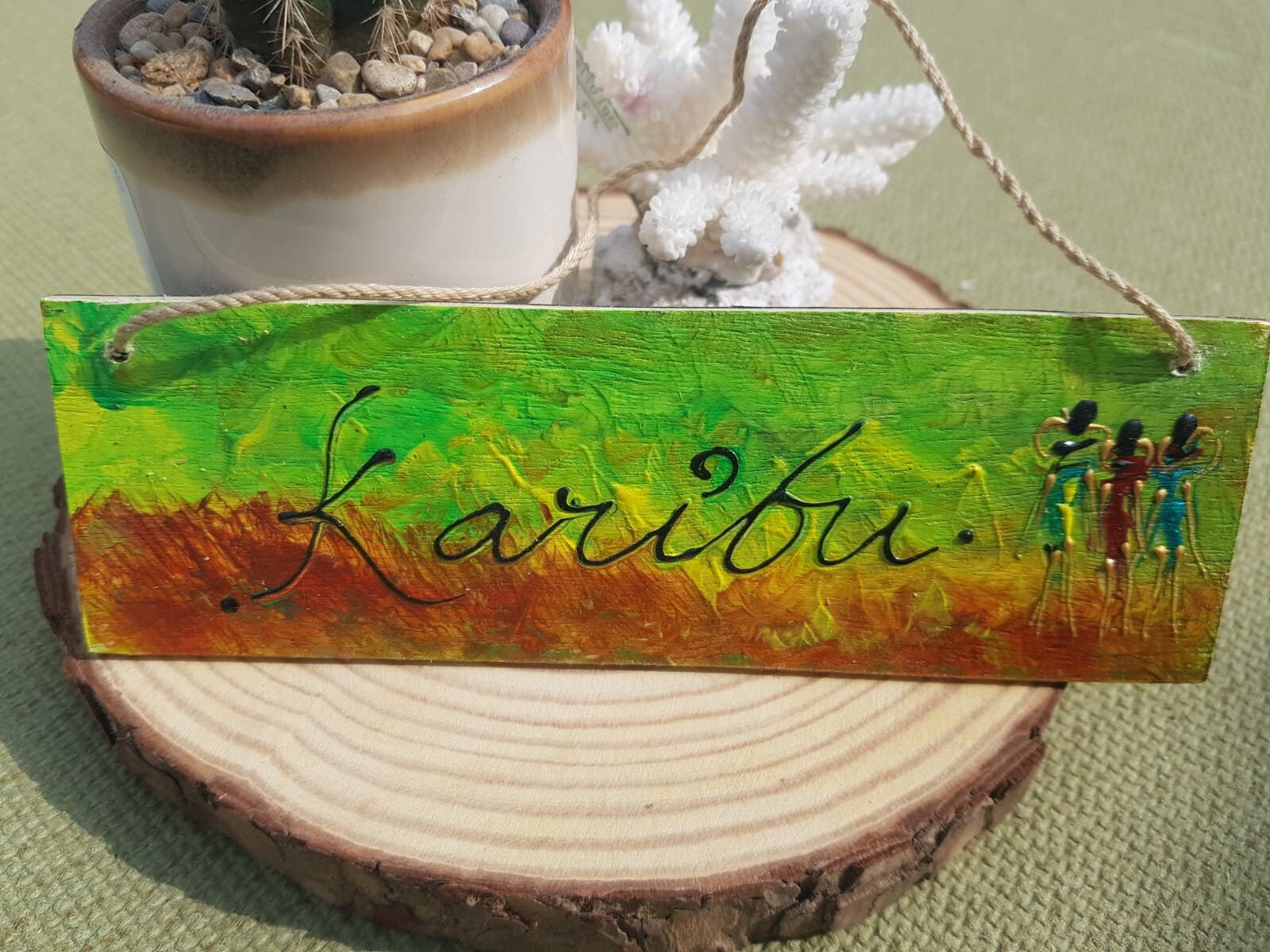 Kenyan wall Decor Karibu Wall Decor Welcome African art African Wall ...