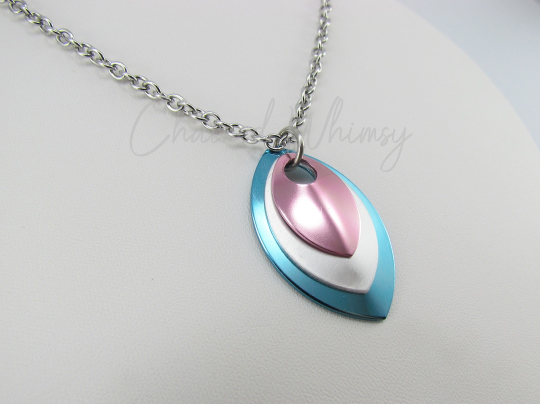 Trans Scale Pendant Necklace Transgender Pride Necklace Pride Necklace ...