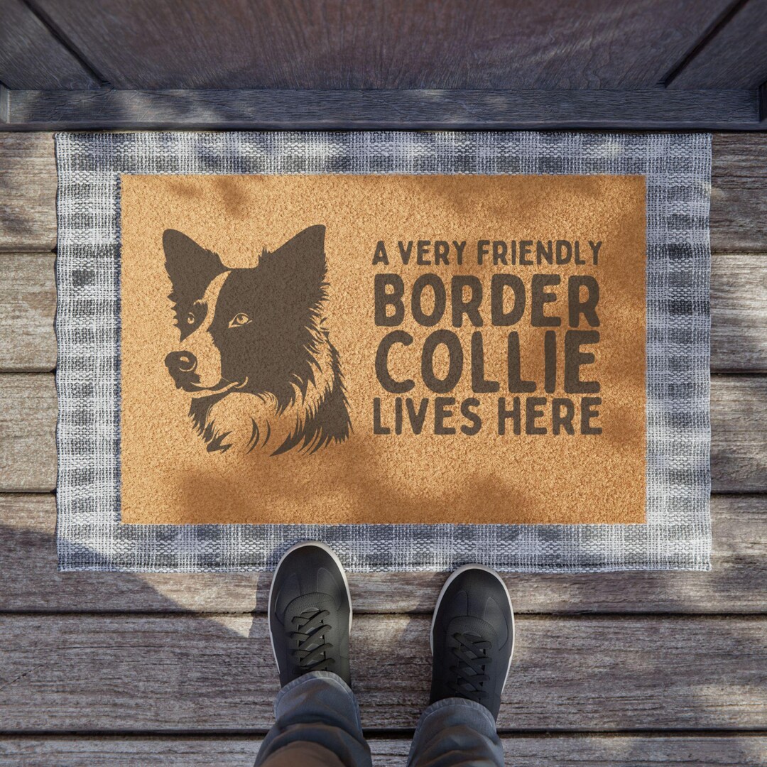 Very Friendly Border Collie Doormat | Dog Breed Welcome Mat - Etsy