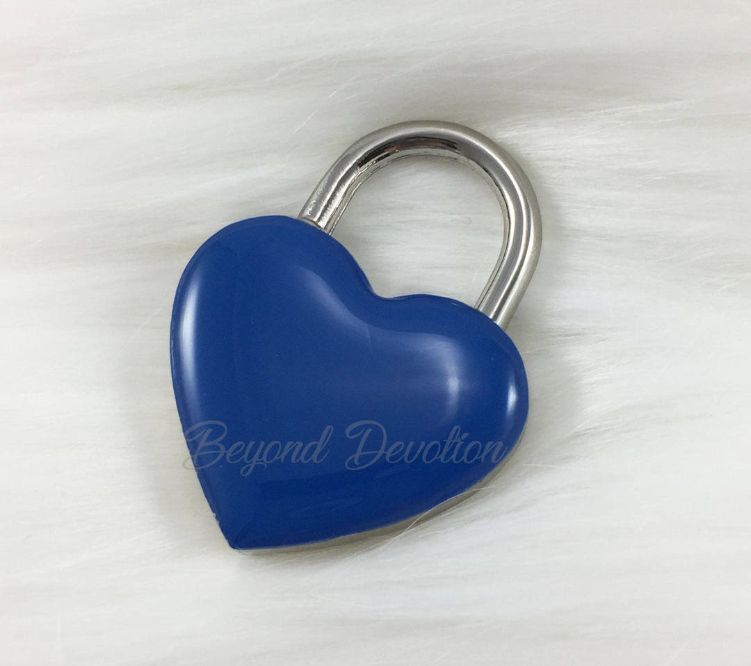 Royal Blue Working Heart Padlock - Etsy