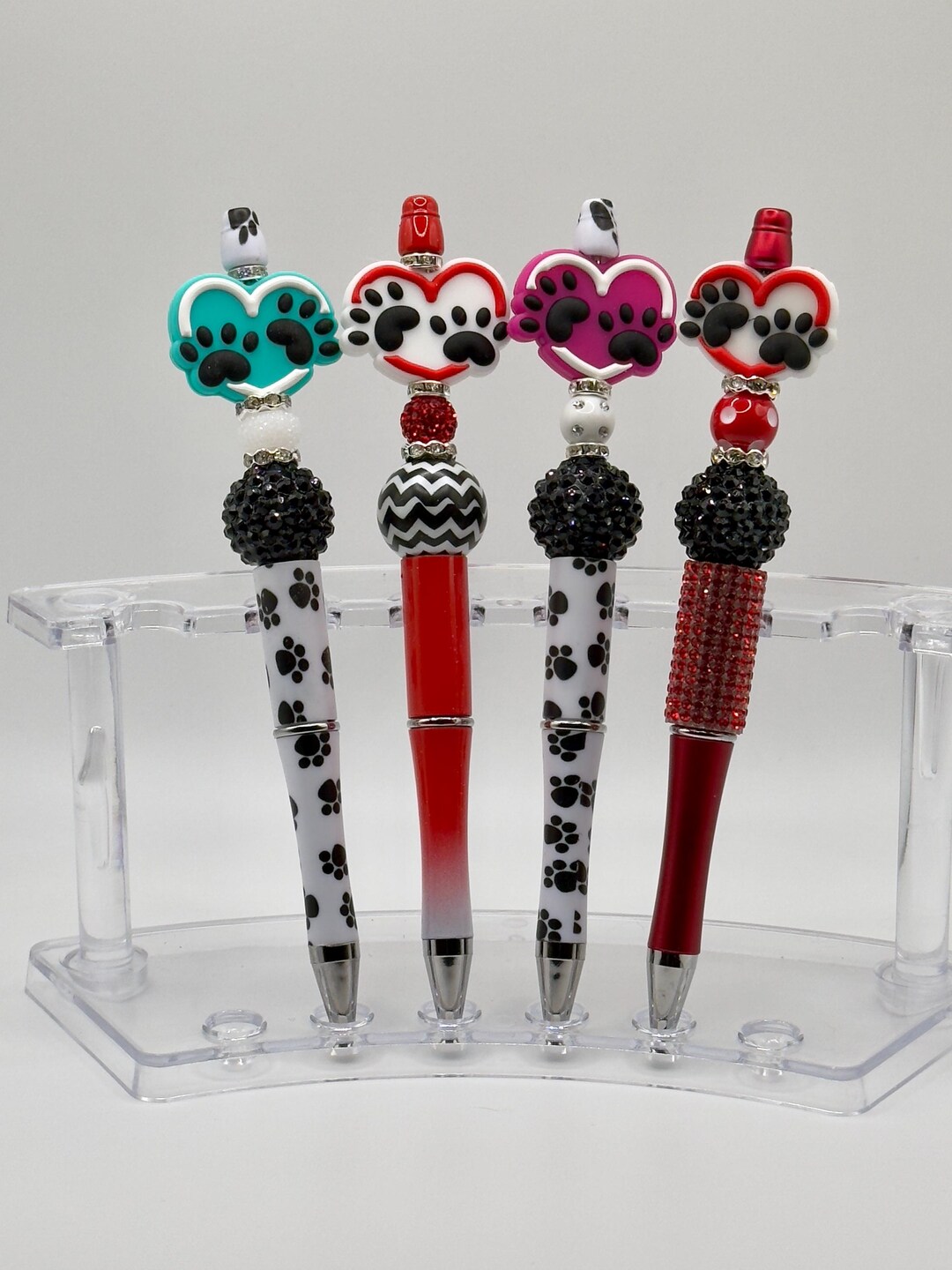 Paw Prints Beaded Ballpoint Pen: Animal Lover Bling Pen - Etsy
