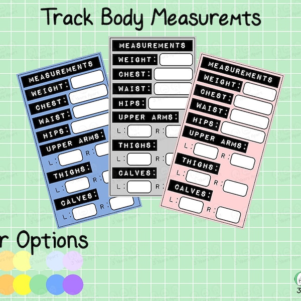 Measurement Stickers - Etsy
