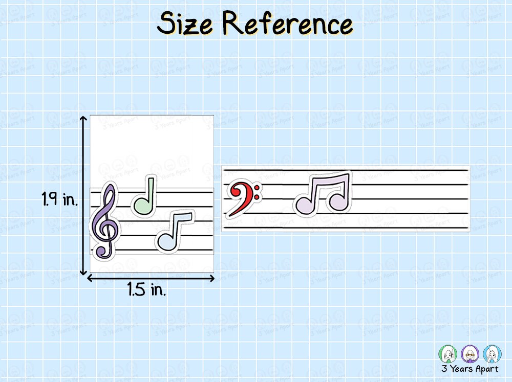 Music Notes Stickers | Study Work School Hobby Deco Stickers for Bullet ...