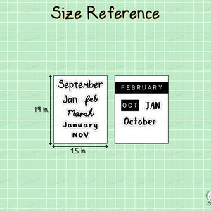Month Script Stickers | Label Handwriting Font Yearly Functional Deco ...