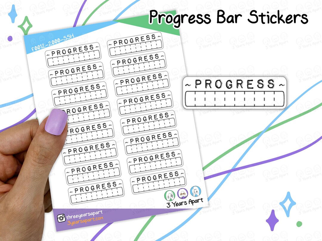 Progress Bar Label Stickers | Tracker Work Project Study Reading Book ...
