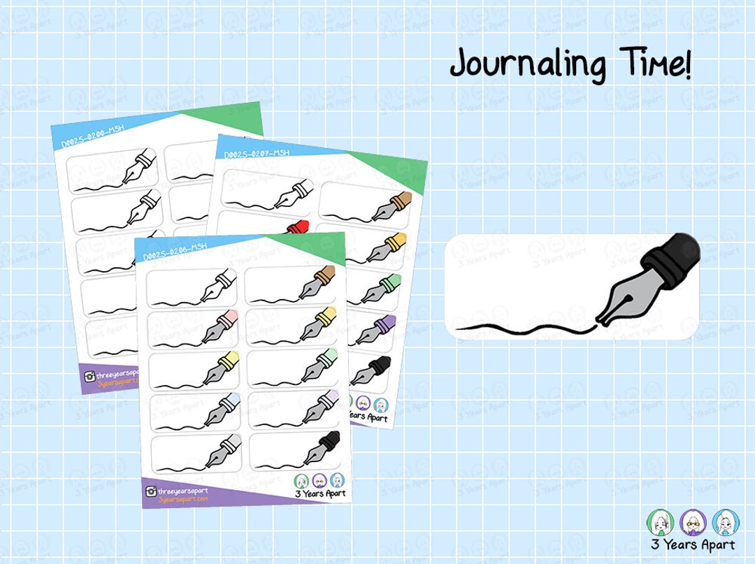 Fountain Pen Label Stickers | Functional Writing Study Work Deco ...
