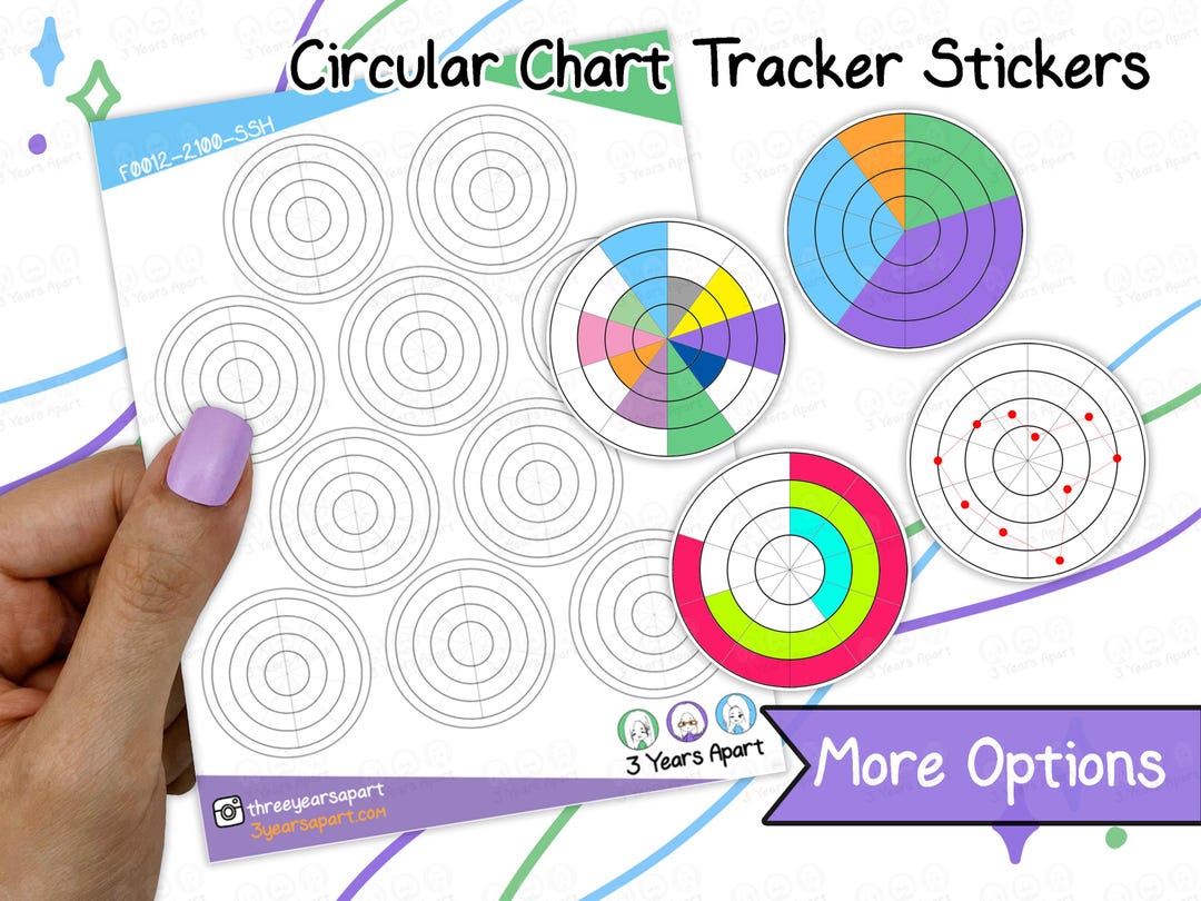 Circular Chart Tracker Stickers | Reading Book Label Activity Ring ...