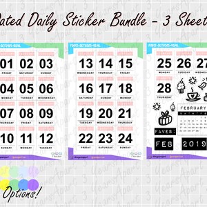 Bullet Journal Monthly Sticker Kit | Custom Color Functional & Deco ...