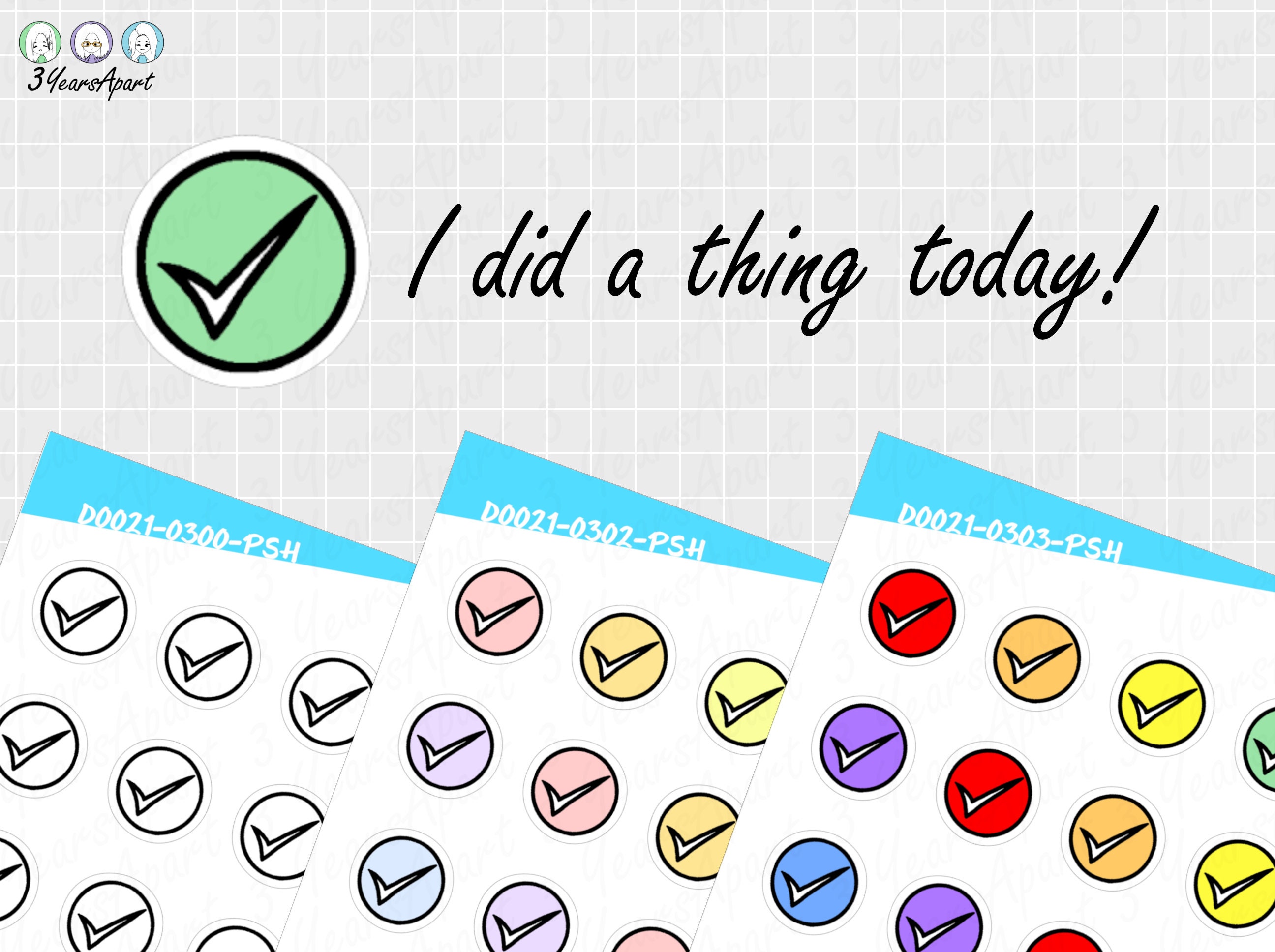 Doodle to Do Checkmark Stickers Custom Coloring Checkmark | Etsy