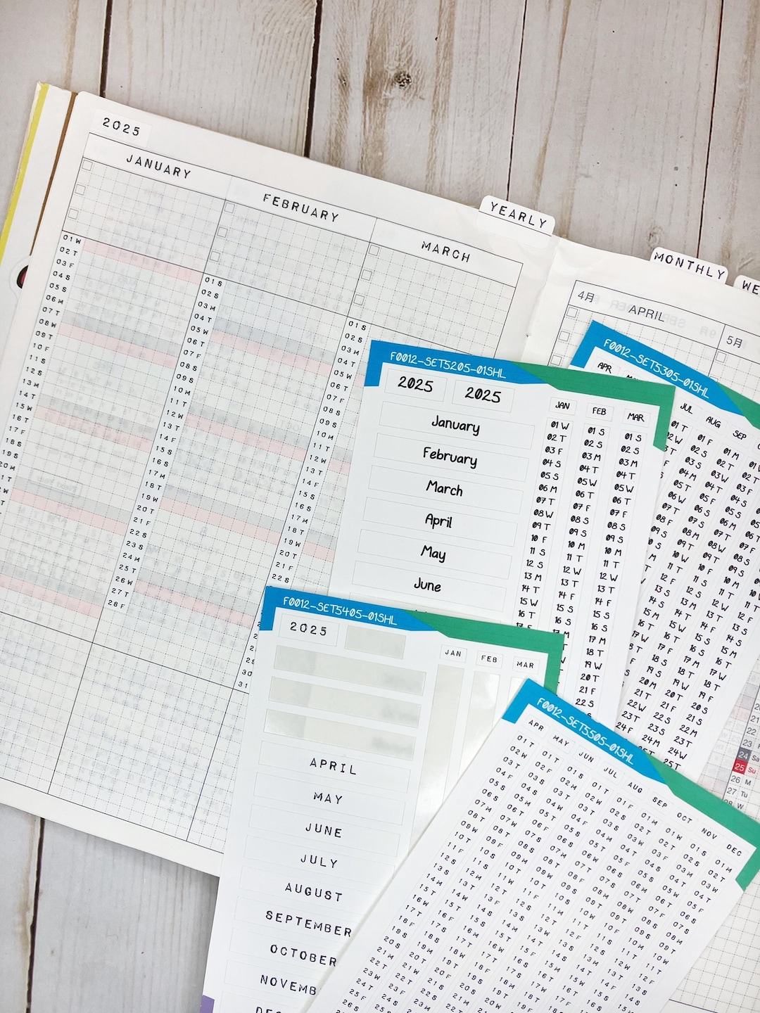 2025 Hobonichi Yearly Monthly Index Stickers Perpetual Calendar ...