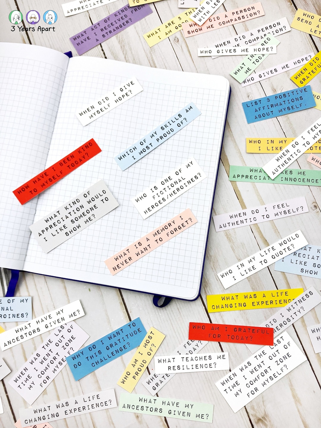 Gratitude Prompts Stickers | 30 Day Challenge Monthly Label Functional ...