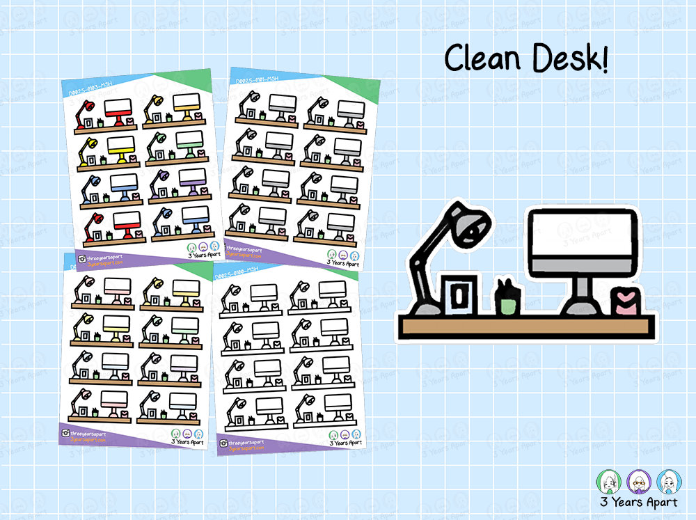 Desk Stickers | Work School Study Deco Stickers for Bullet Journals ...