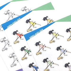 Mopping Cleaning Chore Stickers Custom Coloring Daily Deco Girl ...