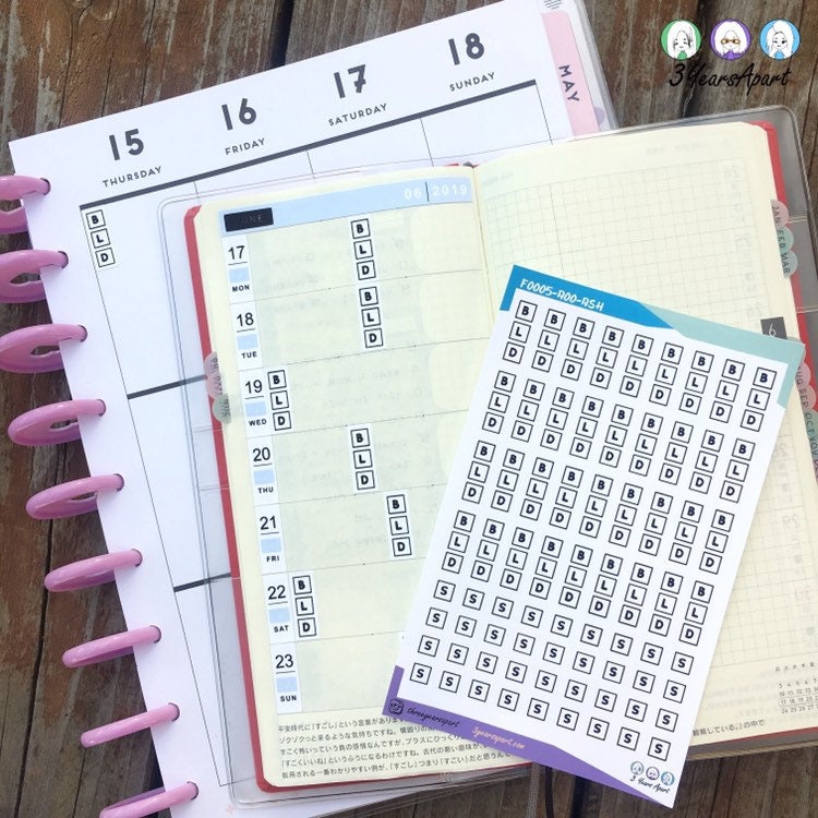 Meal Checkbox Lists Sticker Sheet | Hobonichi Weeks Meal Planning ...
