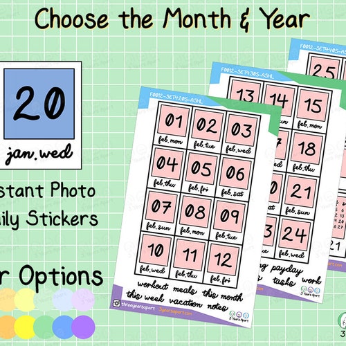 Bullet Journal Monthly Sticker Kit Custom Color Functional & - Etsy