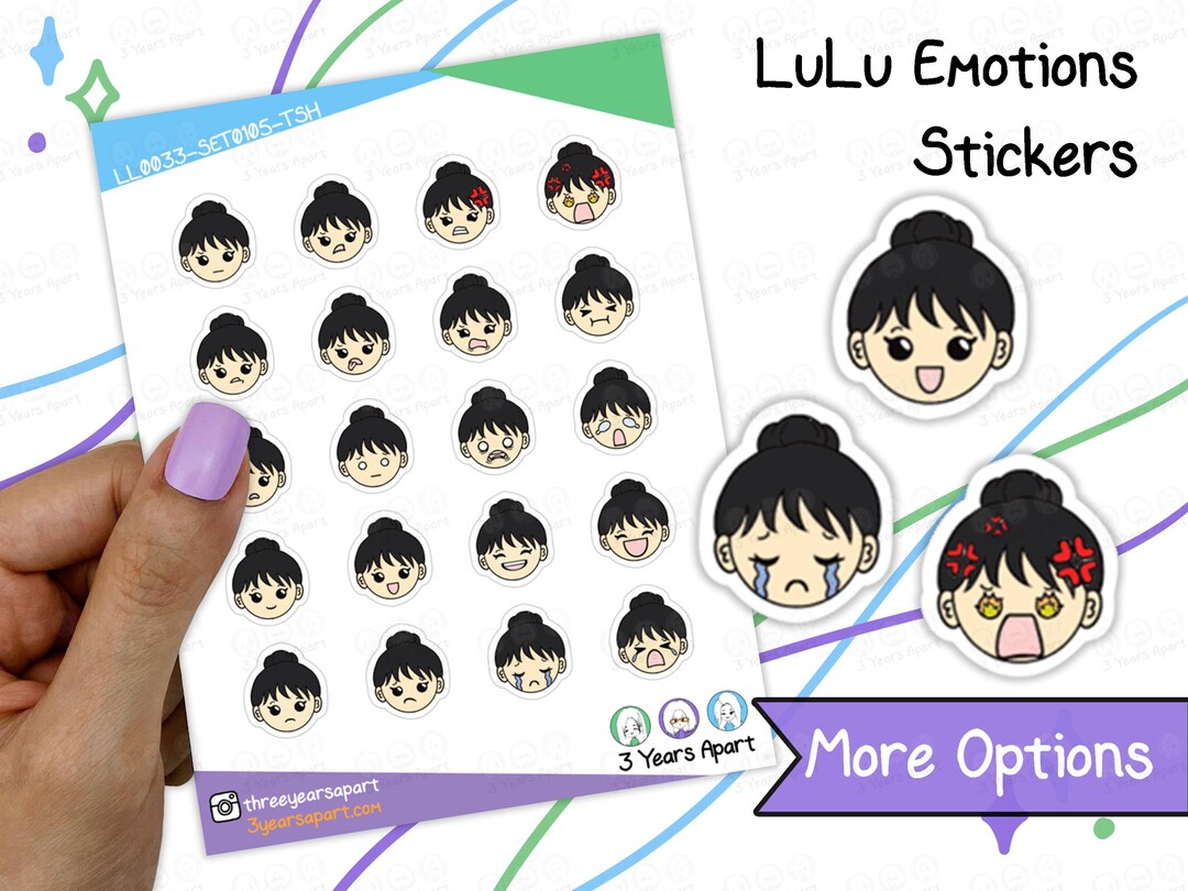 Lulu Emotions Stickers | Custom Deco Happy Sad Disgust Fear Anger Mood ...