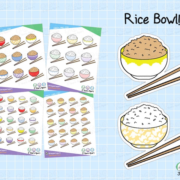 Rice Stickers - Etsy