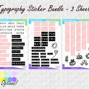 Bullet Journal Monthly Sticker Kit | Custom Color Functional & Deco ...